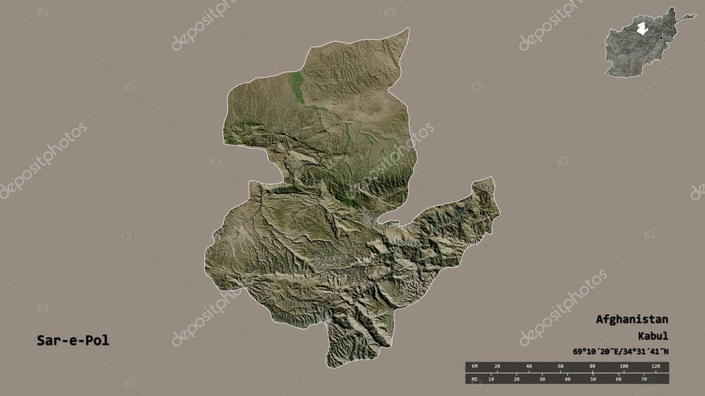 Forma de Sar-e-Pol, provincia de Afganistán, con su capital aislada ...