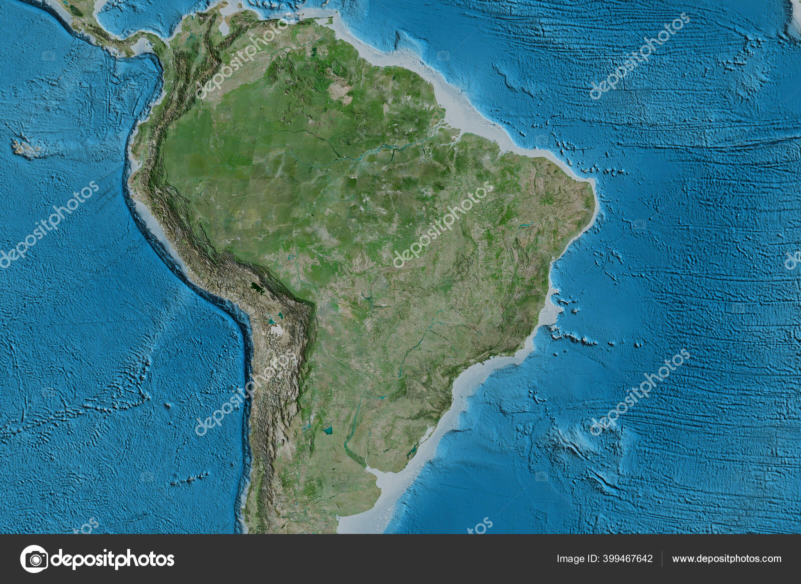 Extended Area Brazil Satellite Imagery Rendering — Stock Photo © Yarr65 ...
