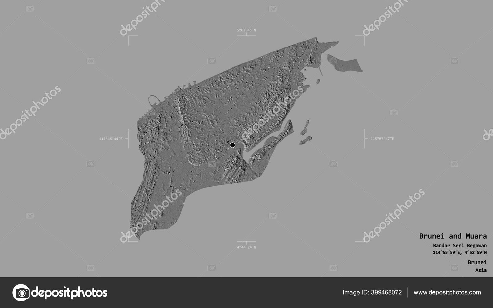 Area Brunei Muara District Brunei Isolated Solid Background ...