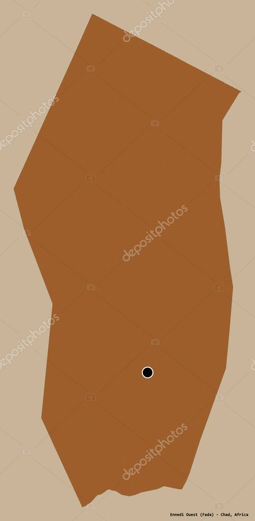 Forma de Ennedi Ouest, regi n de Chad, con su capital aislada sobre un fondo de color s lido ...