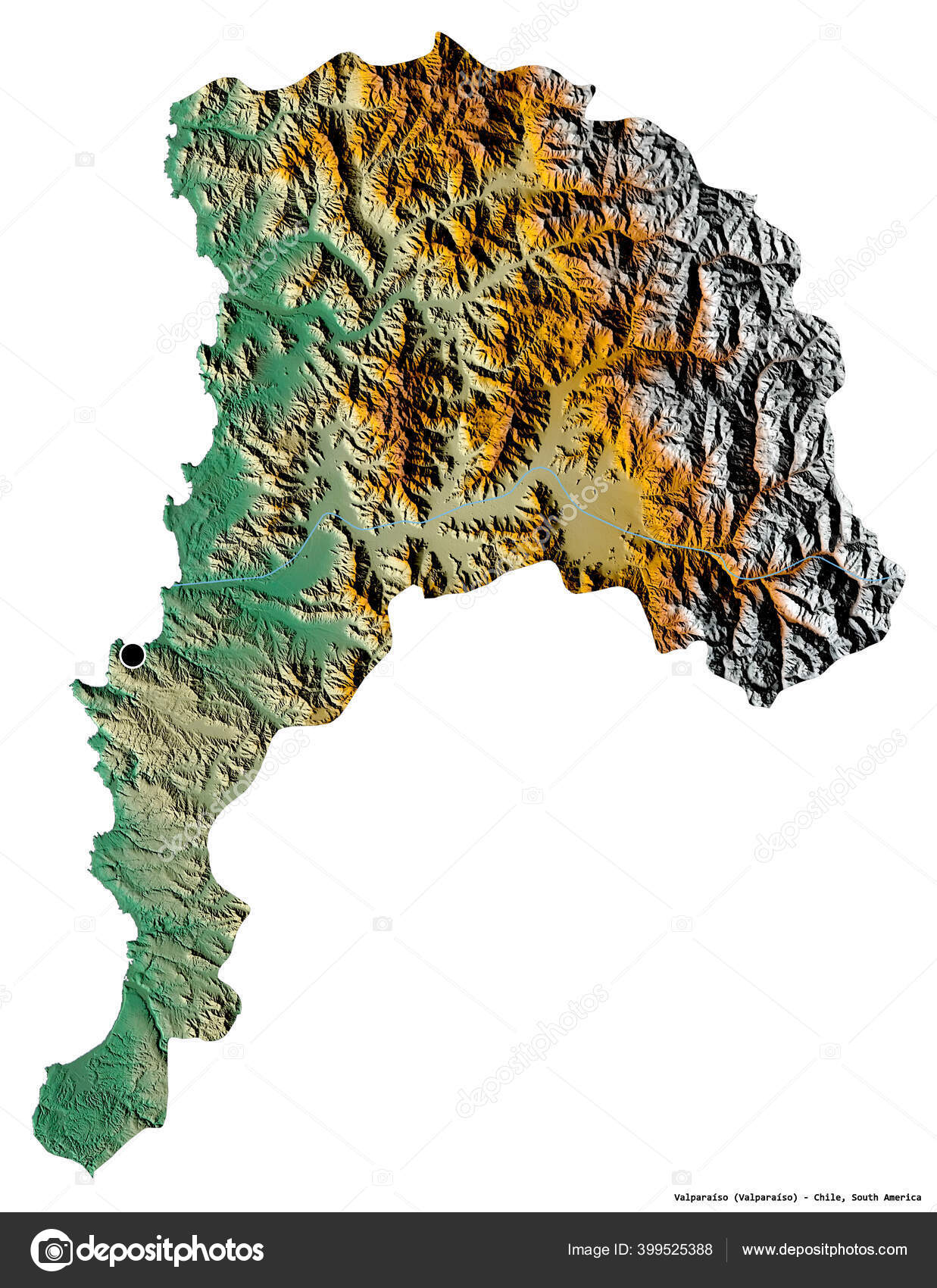 Forma Valparaíso Región Chile Con Capital Aislada Sobre Fondo Blanco — Foto de stock #399525388 ...