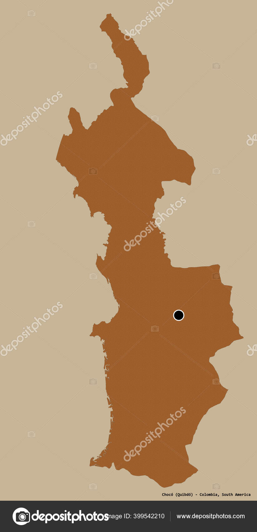 Shape Choco Department Colombia Its Capital Isolated Solid Color ...