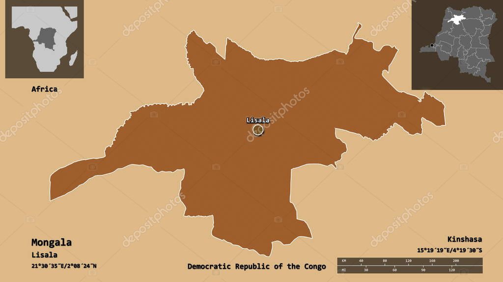 Forma de Mongala, provincia de la República Democrática del Congo, y su ...