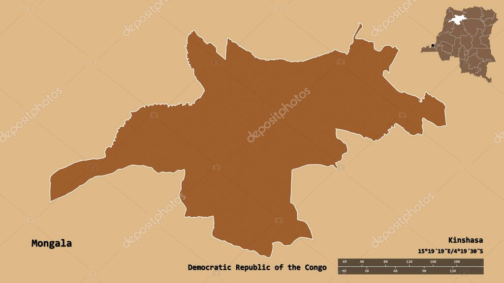 Forma de Mongala, provincia de la República Democrática del Congo, con ...