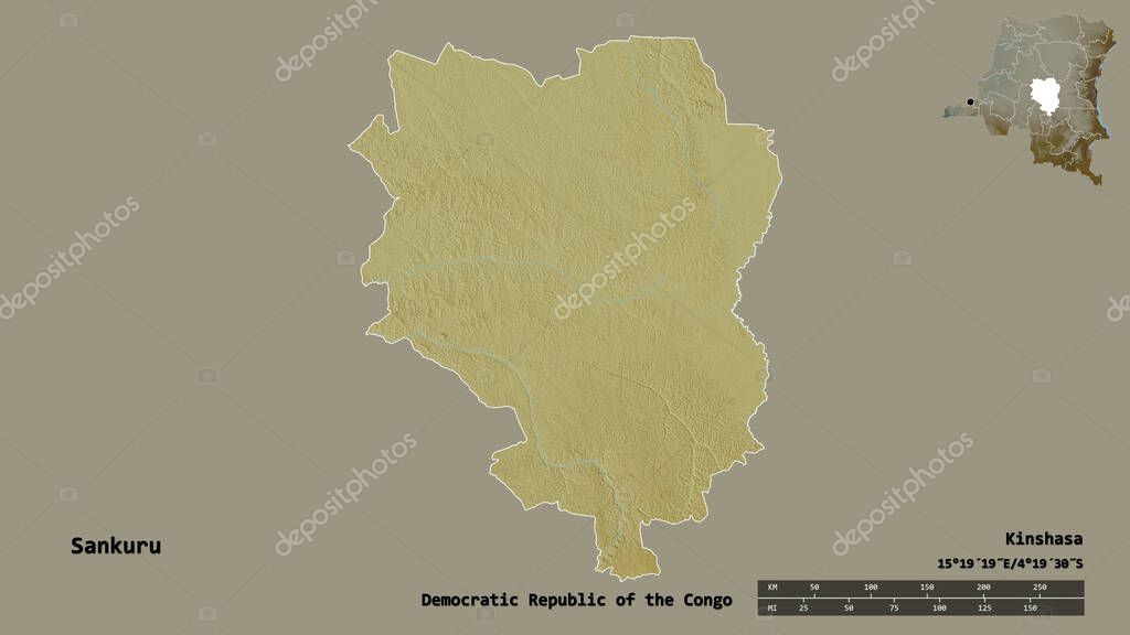 Forma de Sankuru, provincia de la República Democrática del Congo, con ...