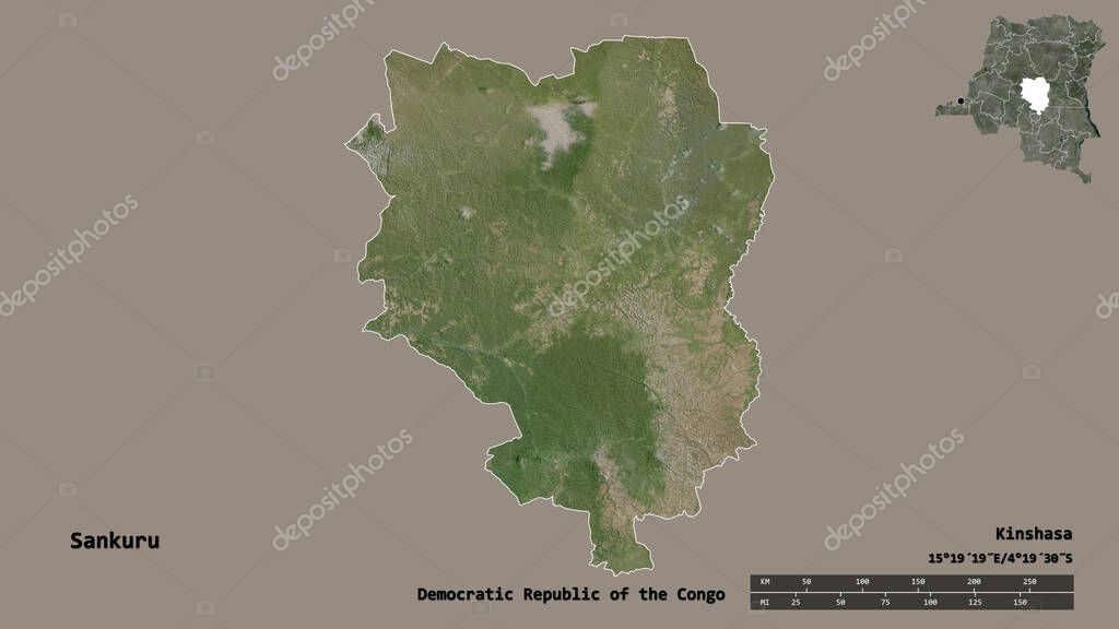 Forma de Sankuru, provincia de la República Democrática del Congo, con ...