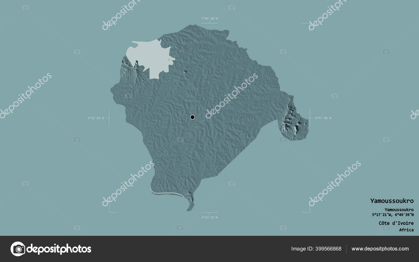 Area Yamoussoukro Autonomous District Cote D'ivoire Isolated Solid ...
