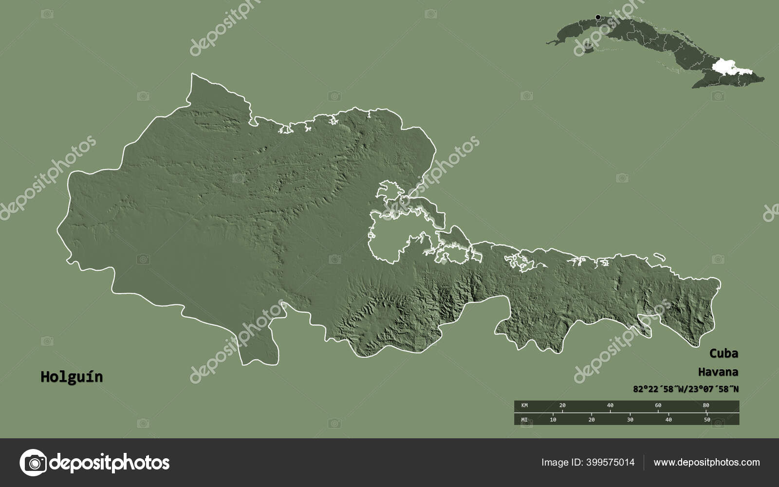 Forma Holguín Provincia Cuba Con Capital Aislada Sobre Fondo Sólido ...