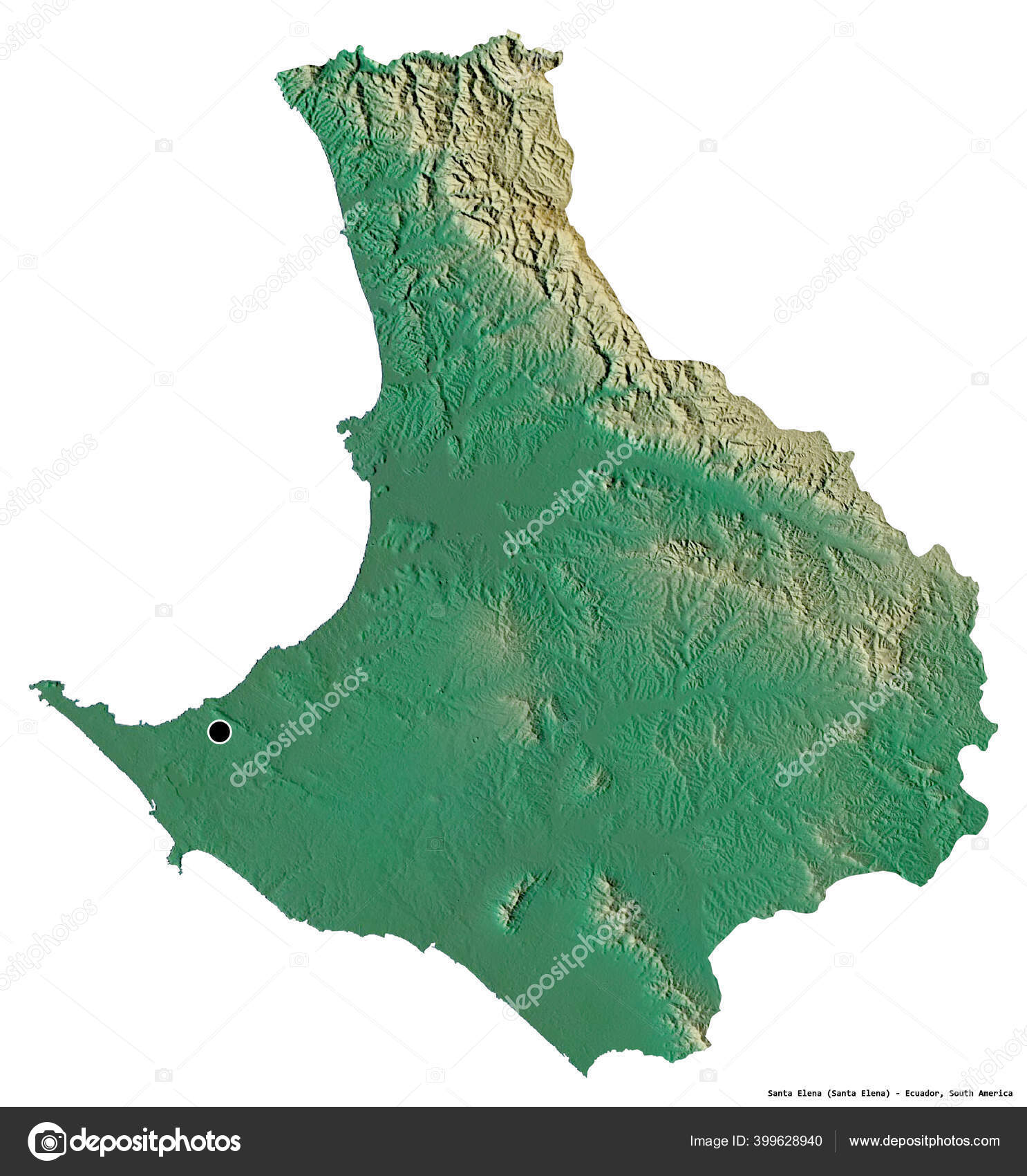 Forma Santa Elena Provincia Ecuador Con Capital Aislada Sobre Fondo ...