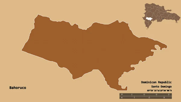Shape of Bahoruco, province of Dominican Republic, with its capital ...