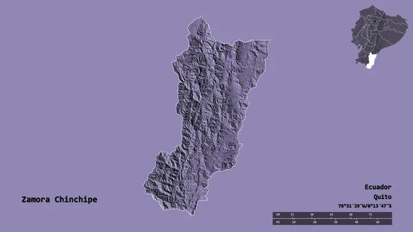 Forma de Zamora Chinchipe, provincia de Ecuador, con su capital aislada ...