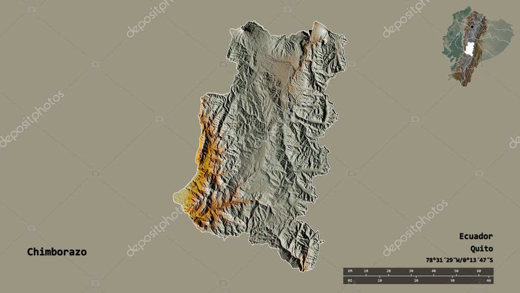 Forma de Chimborazo, provincia de Ecuador, con su capital aislada sobre ...