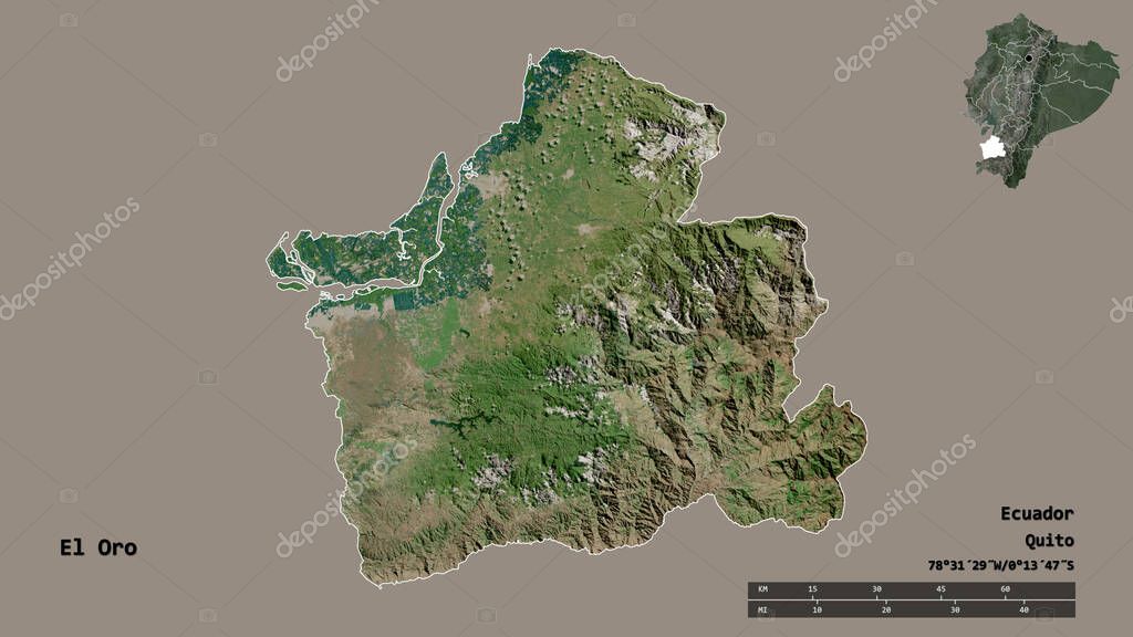 Forma de El Oro, provincia de Ecuador, con su capital aislada sobre ...