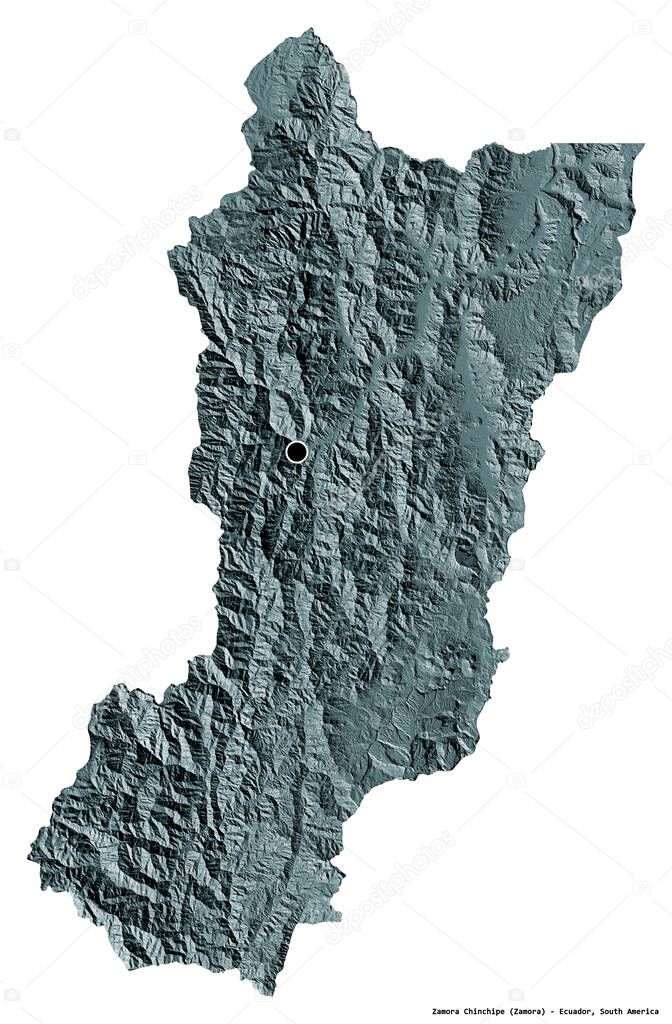 Forma de Zamora Chinchipe, provincia de Ecuador, con su capital aislada ...