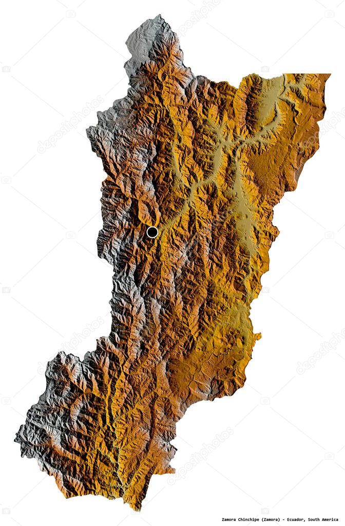 Forma de Zamora Chinchipe, provincia de Ecuador, con su capital aislada ...