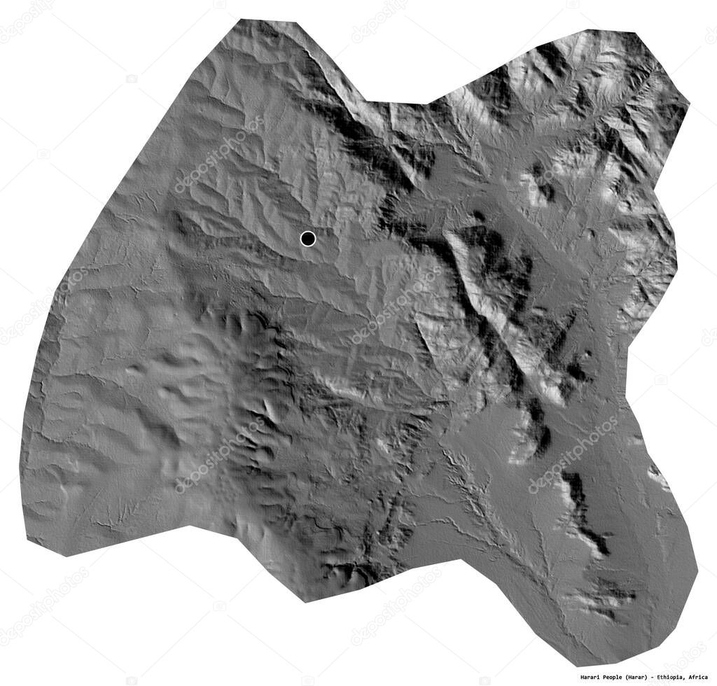 Forma del pueblo Harari, estado de Etiopía, con su capital aislada ...