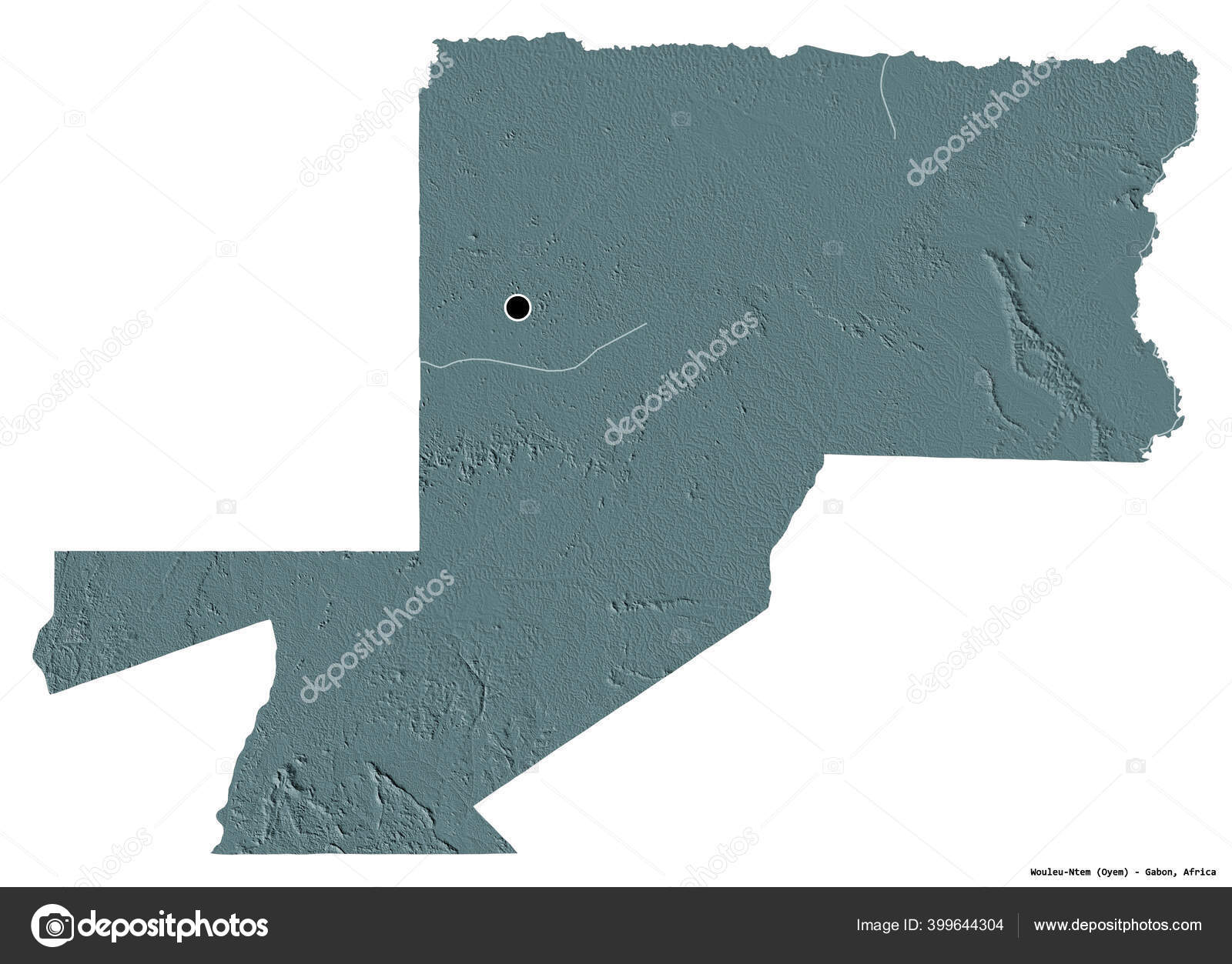 Forma Wouleu Ntem Provincia Gabón Con Capital Aislada Sobre Fondo ...