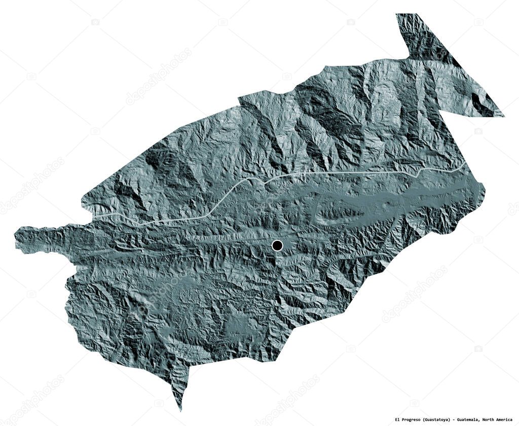 Forma de El Progreso, departamento de Guatemala, con su capital aislada ...