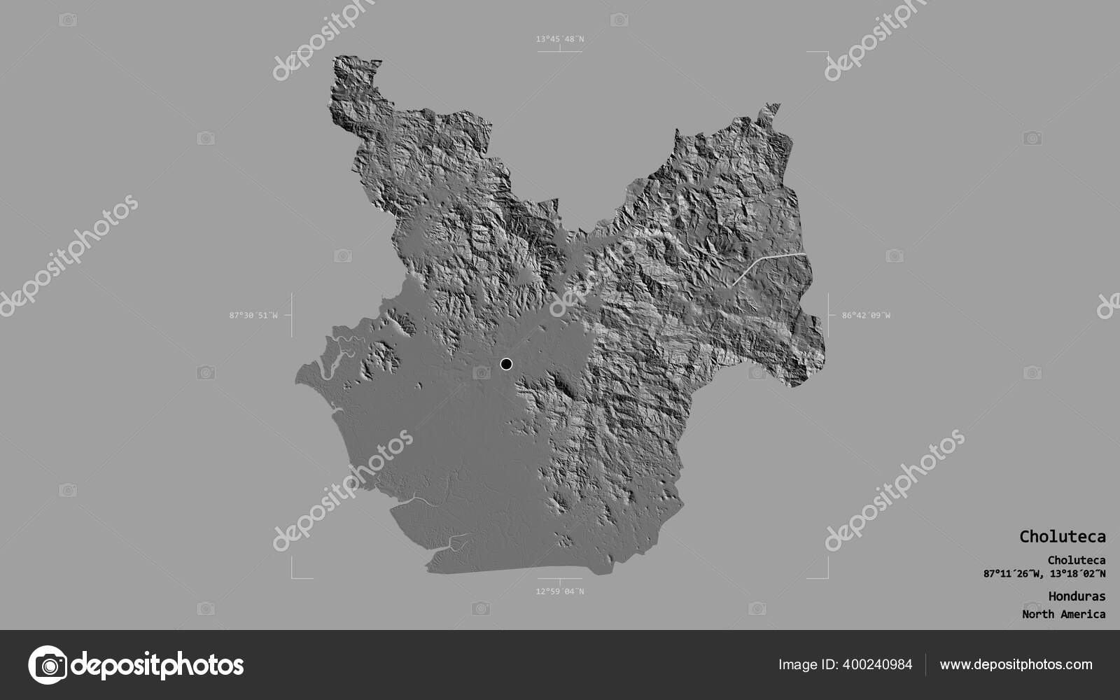 Area Choluteca Department Honduras Isolated Solid Background ...