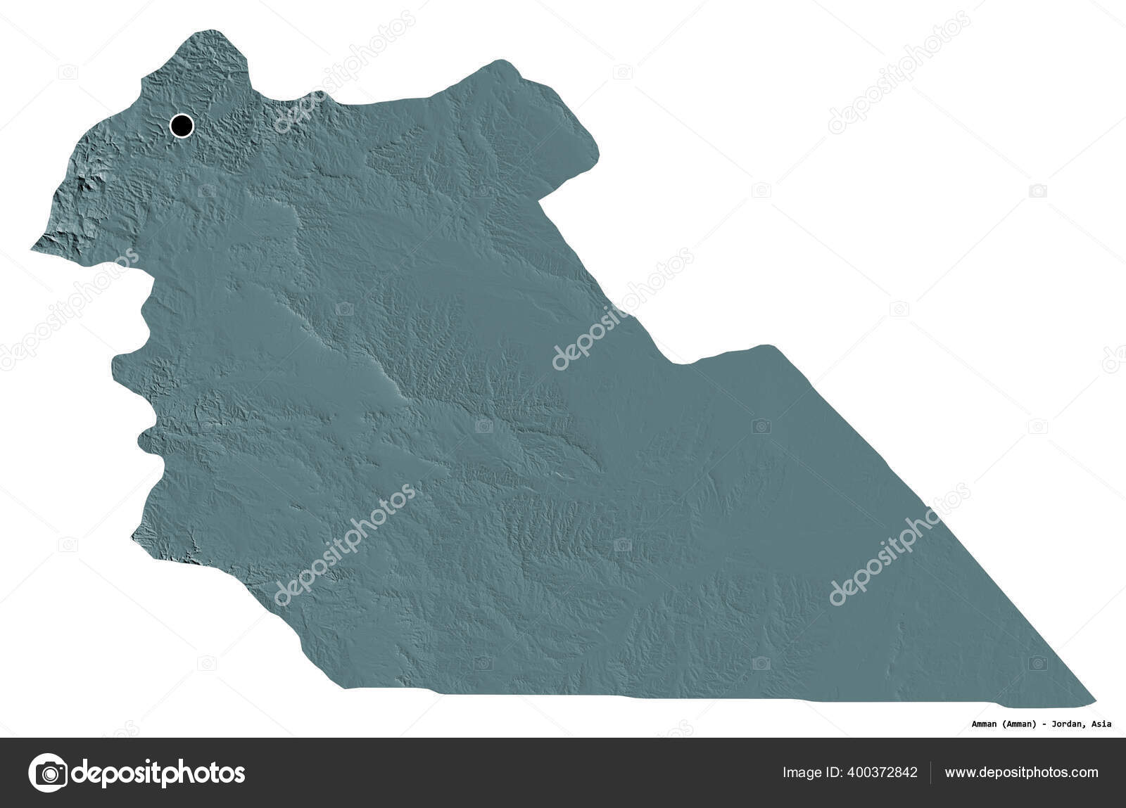 Forma Ammán Provincia Jordania Con Capital Aislada Sobre Fondo Blanco ...