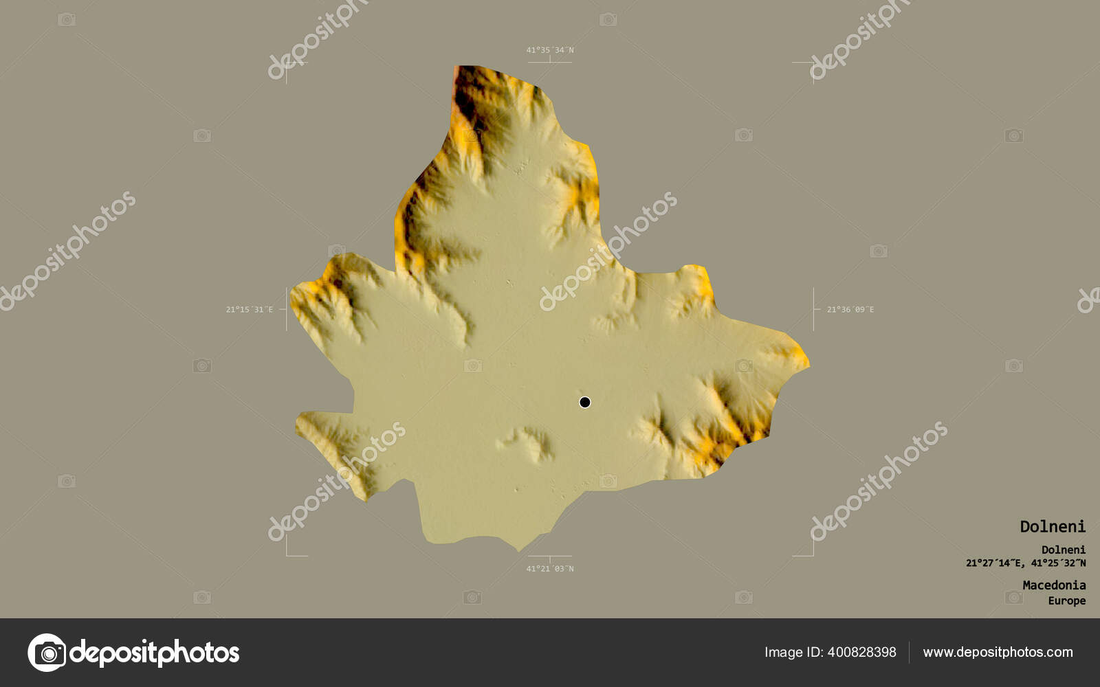 Zona Dolneni Municipio Macedonia Aislada Sobre Fondo Sólido Una Caja ...