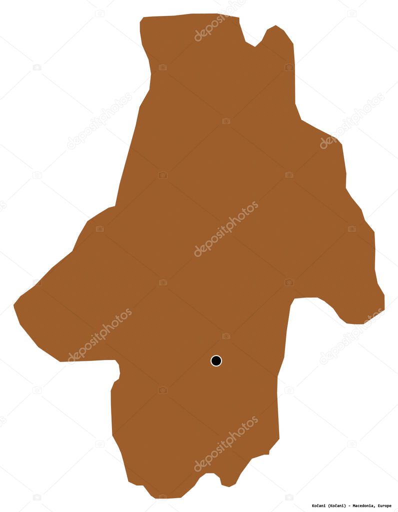 Forma de Kocani, municipio de Macedonia, con su capital aislada sobre ...