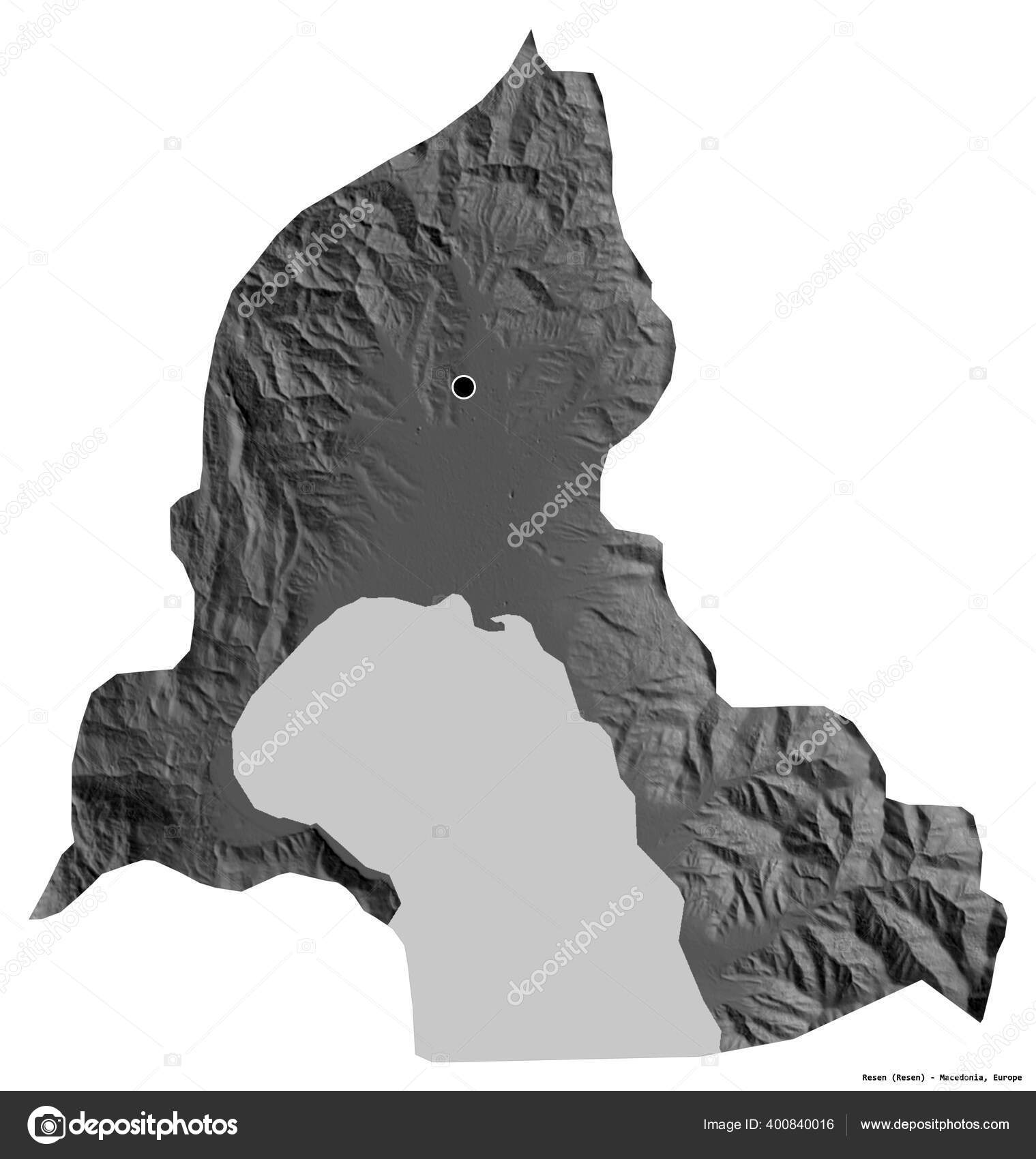 Shape Resen Municipality Macedonia Its Capital Isolated White ...