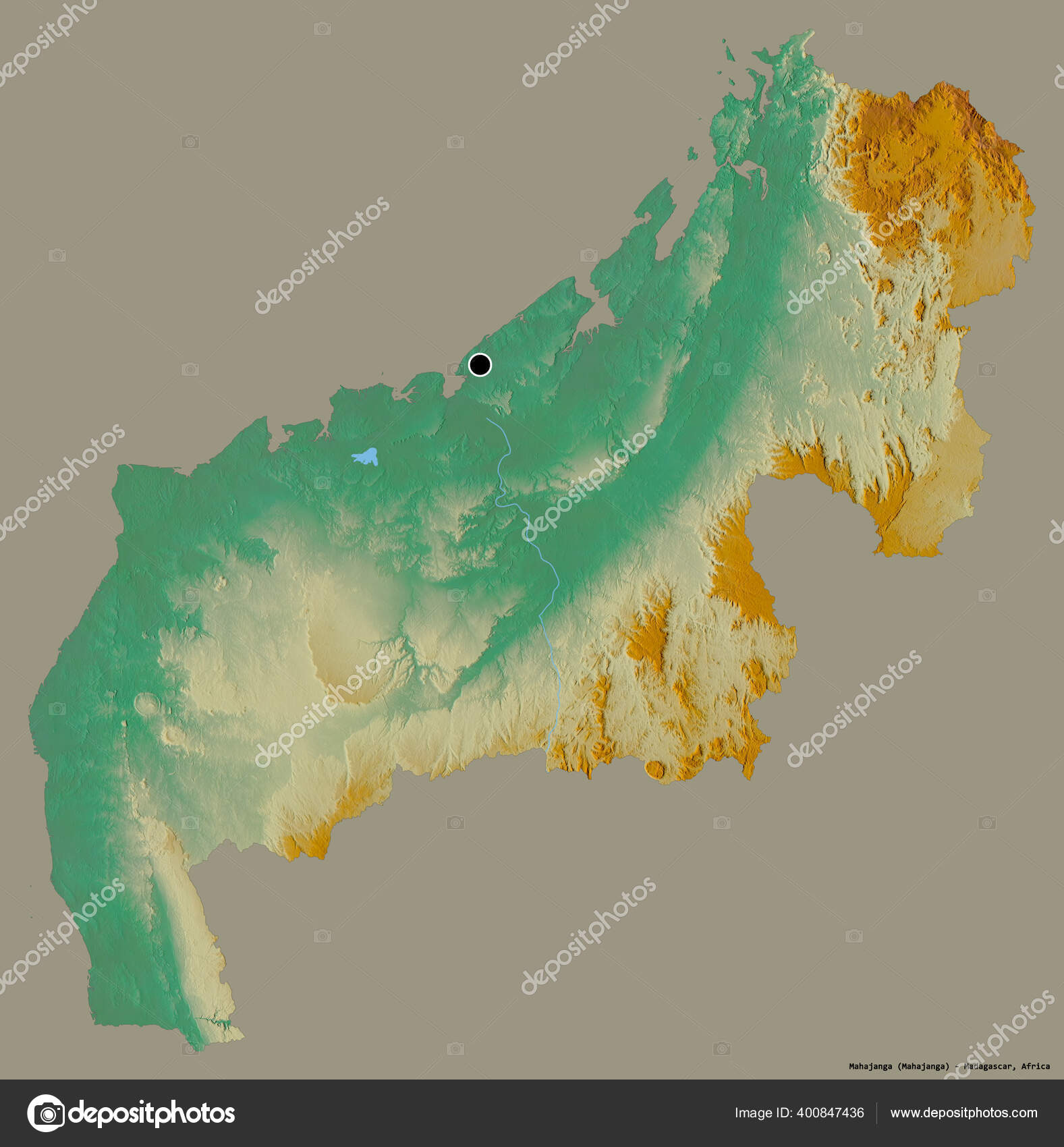 Shape Mahajanga Autonomous Province Madagascar Its Capital Isolated ...
