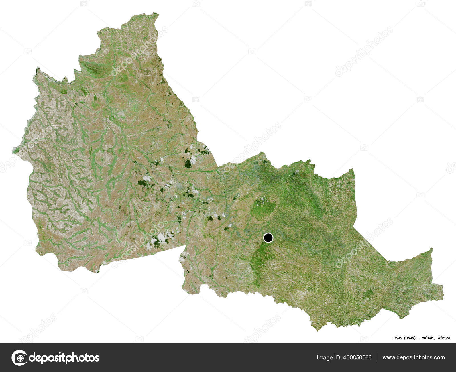 Shape Dowa District Malawi Its Capital Isolated White Background ...