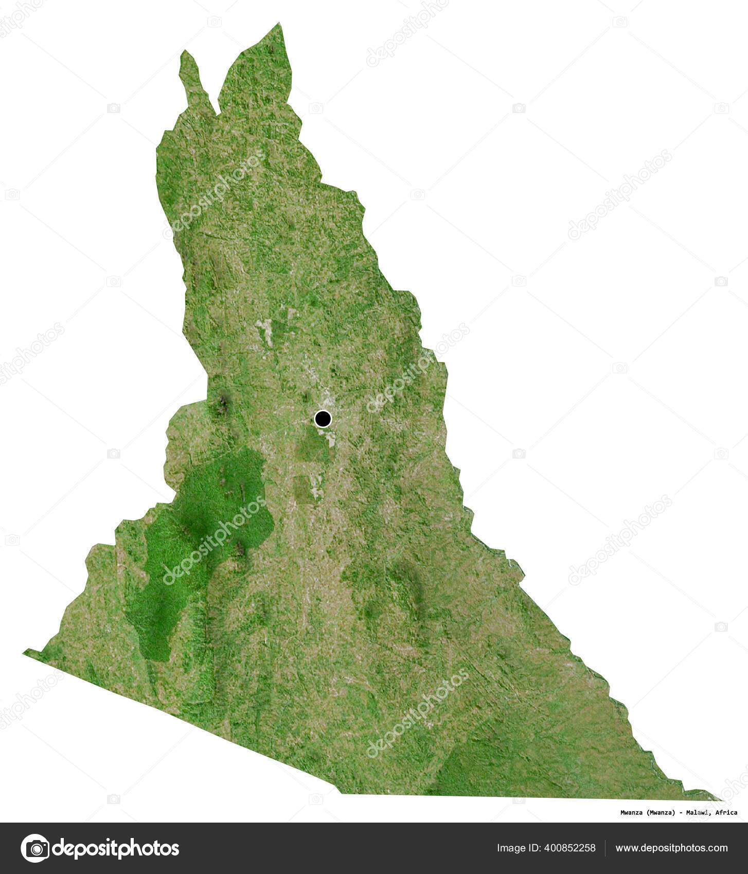 Forma Mwanza Distrito Malawi Con Capital Aislada Sobre Fondo Blanco ...