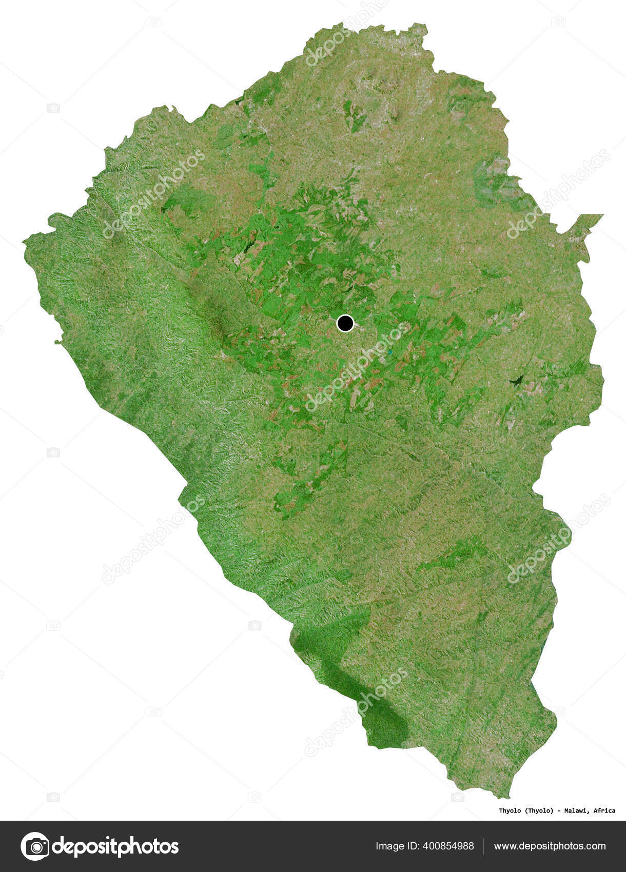 Shape Thyolo District Malawi Its Capital Isolated White Background ...
