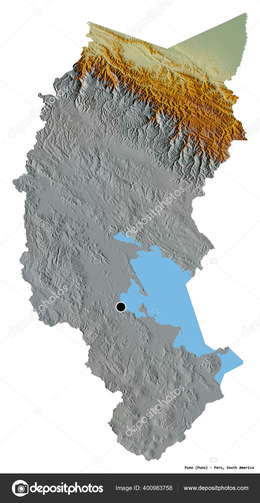 Shape Puno Region Peru Its Capital Isolated White Background ...