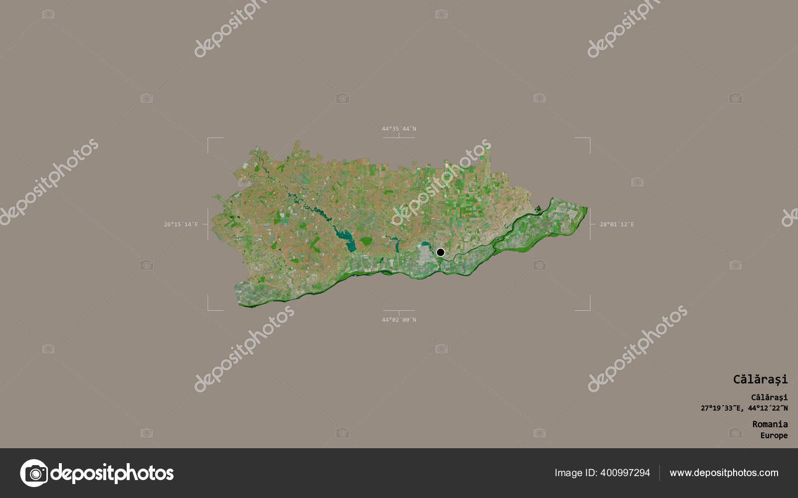 Area Calarasi County Romania Isolated Solid Background Georeferenced ...