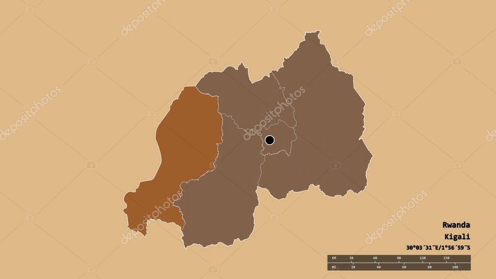Forma desnaturalizada de Ruanda con su capital, divisi n regional ...