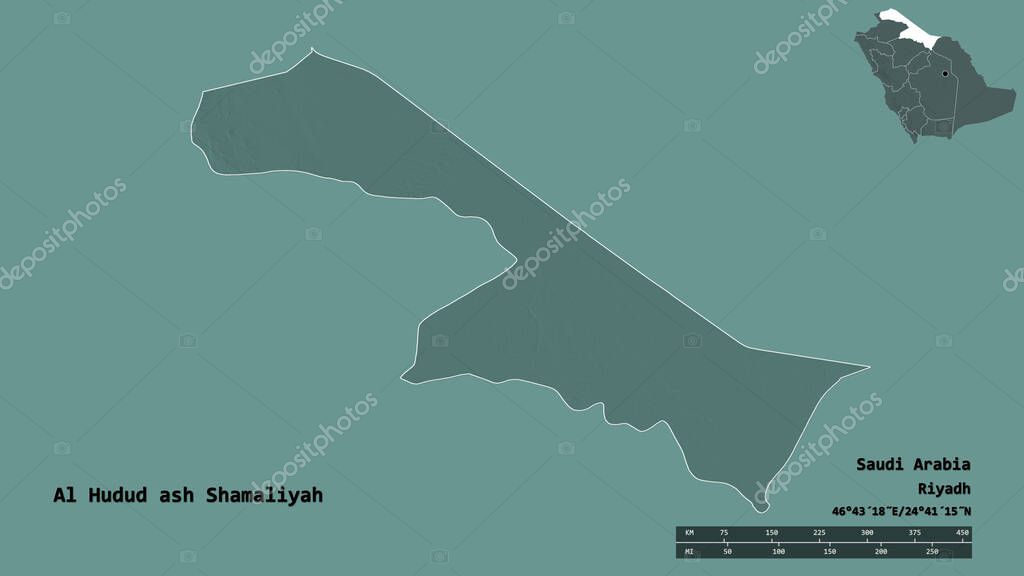 Forma de la ceniza de Al Hudud Shamaliyah, región de Arabia Saudita ...