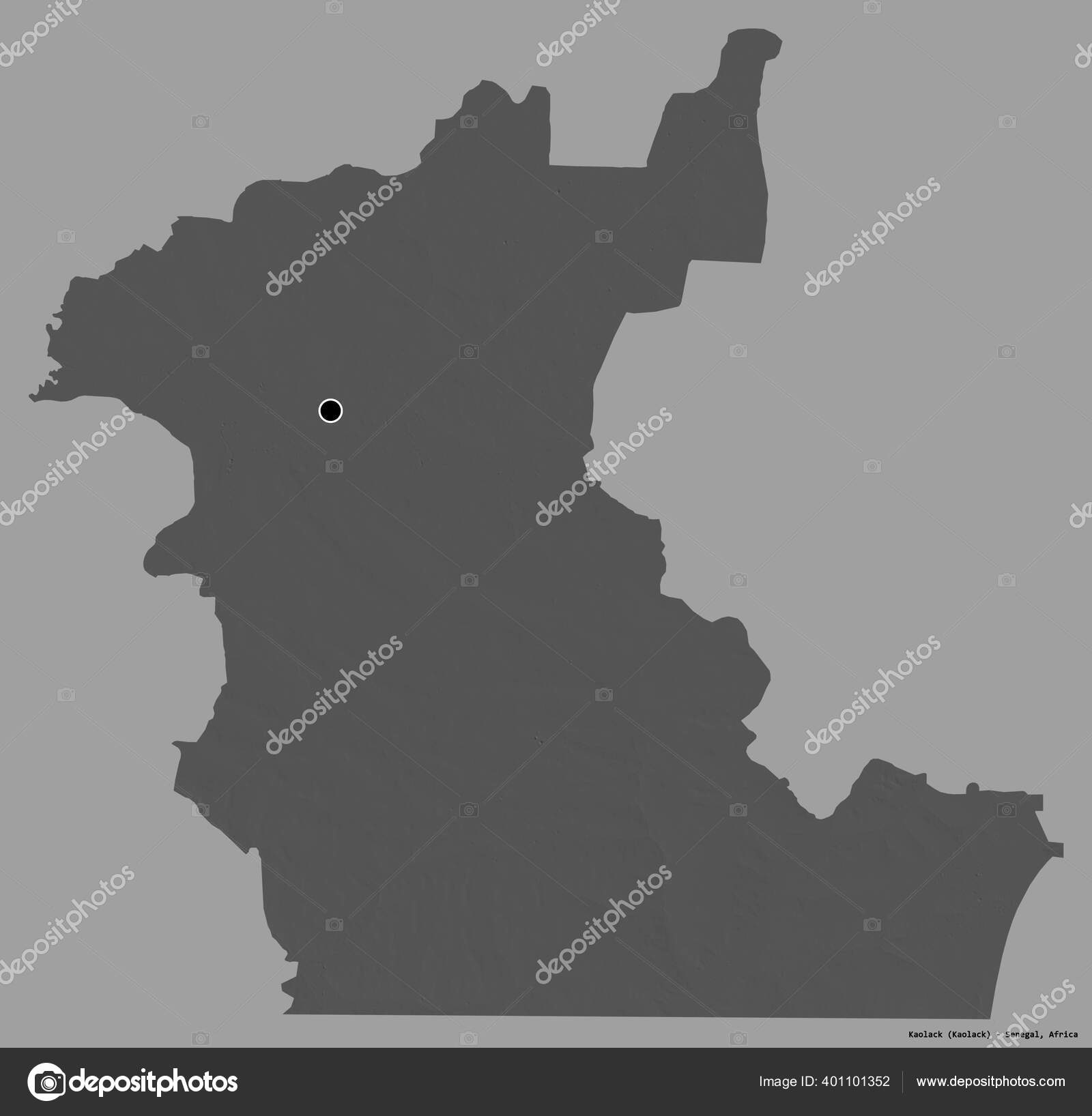 Shape Kaolack Region Senegal Its Capital Isolated Solid Color ...