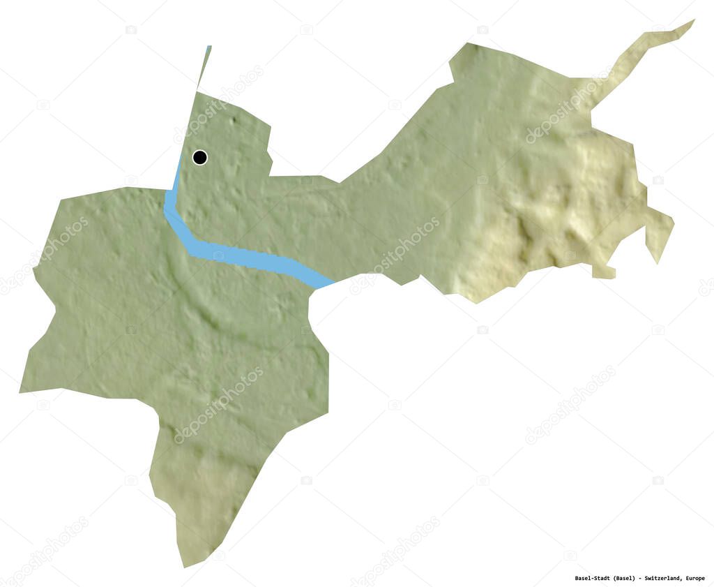 Forma de Basilea-Stadt, cantón de Suiza, con su capital aislada sobre ...