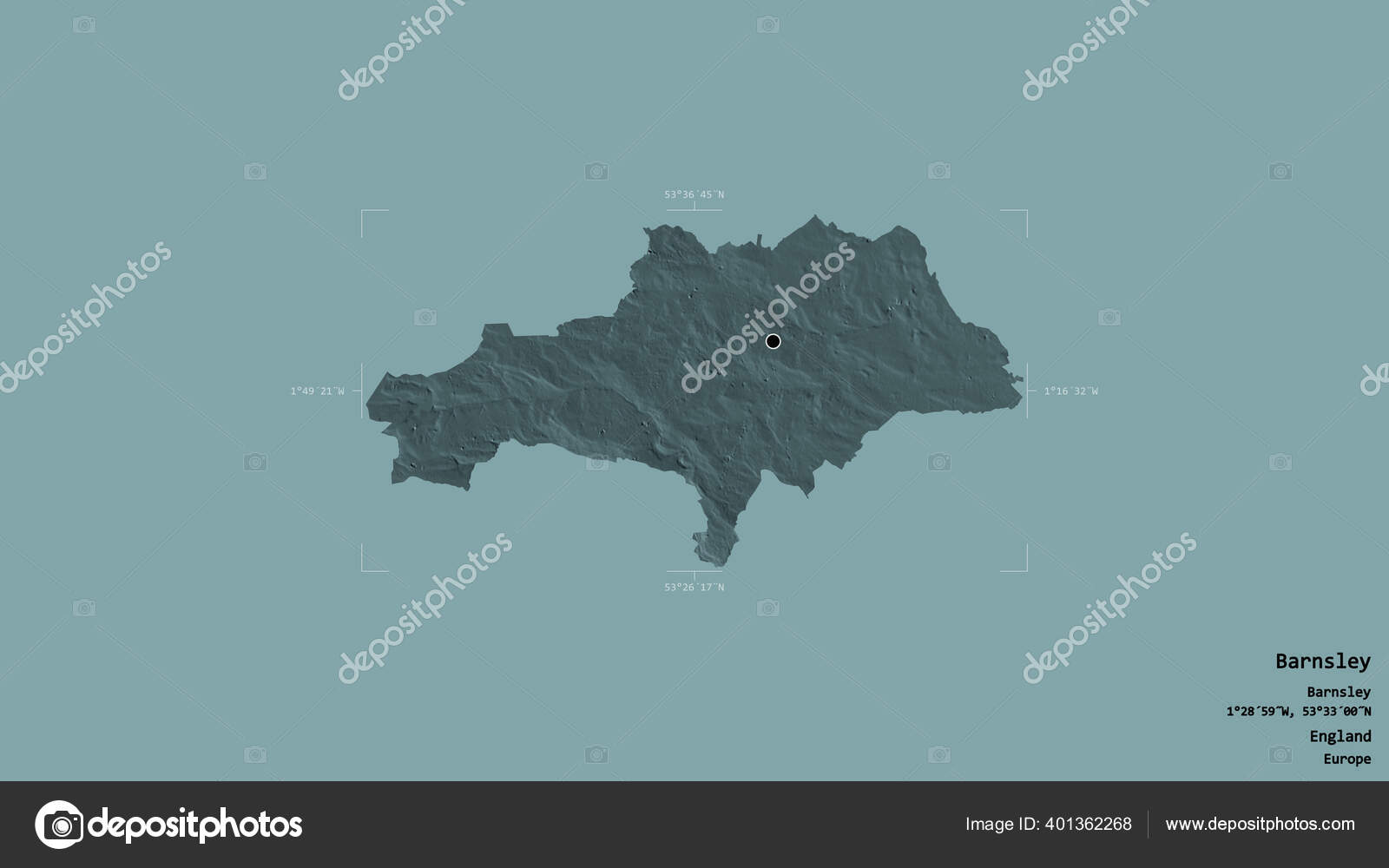 Area Barnsley Administrative County England Isolated Solid Background ...