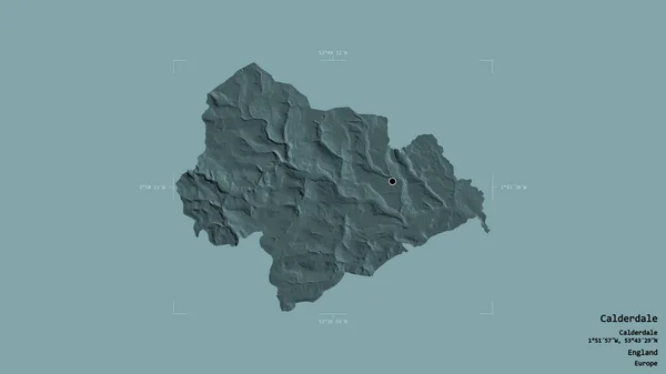 Area of Calderdale, administrative county of England, isolated on a ...