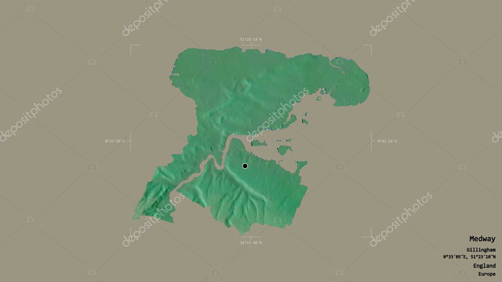 Área de Medway, autoridad unitaria de Inglaterra, aislada sobre un ...