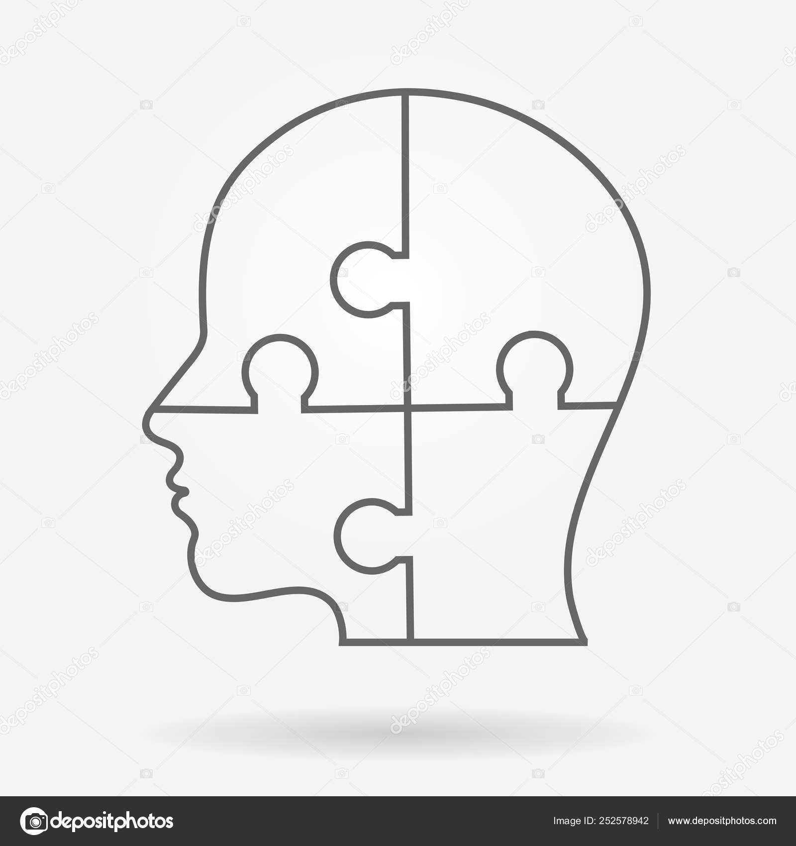Head Icon Made Puzzle Pieces Stock Vector by ©byemoke 252578942