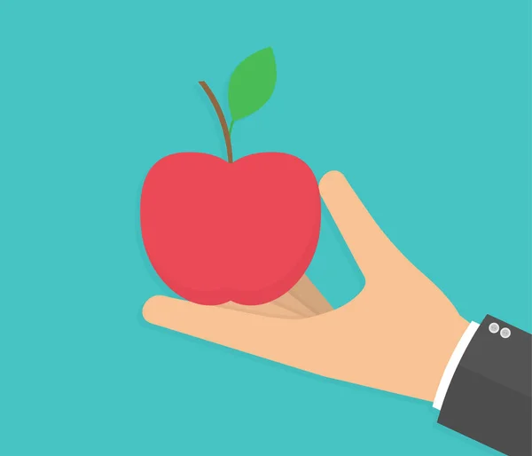 Hand Holding Apple Vector Art Stock Images Depositphotos