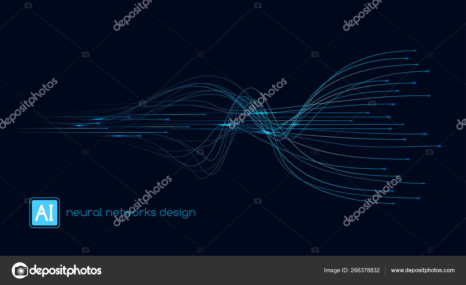 Neural networks design, AI concept, vector template Stock Vector Image ...