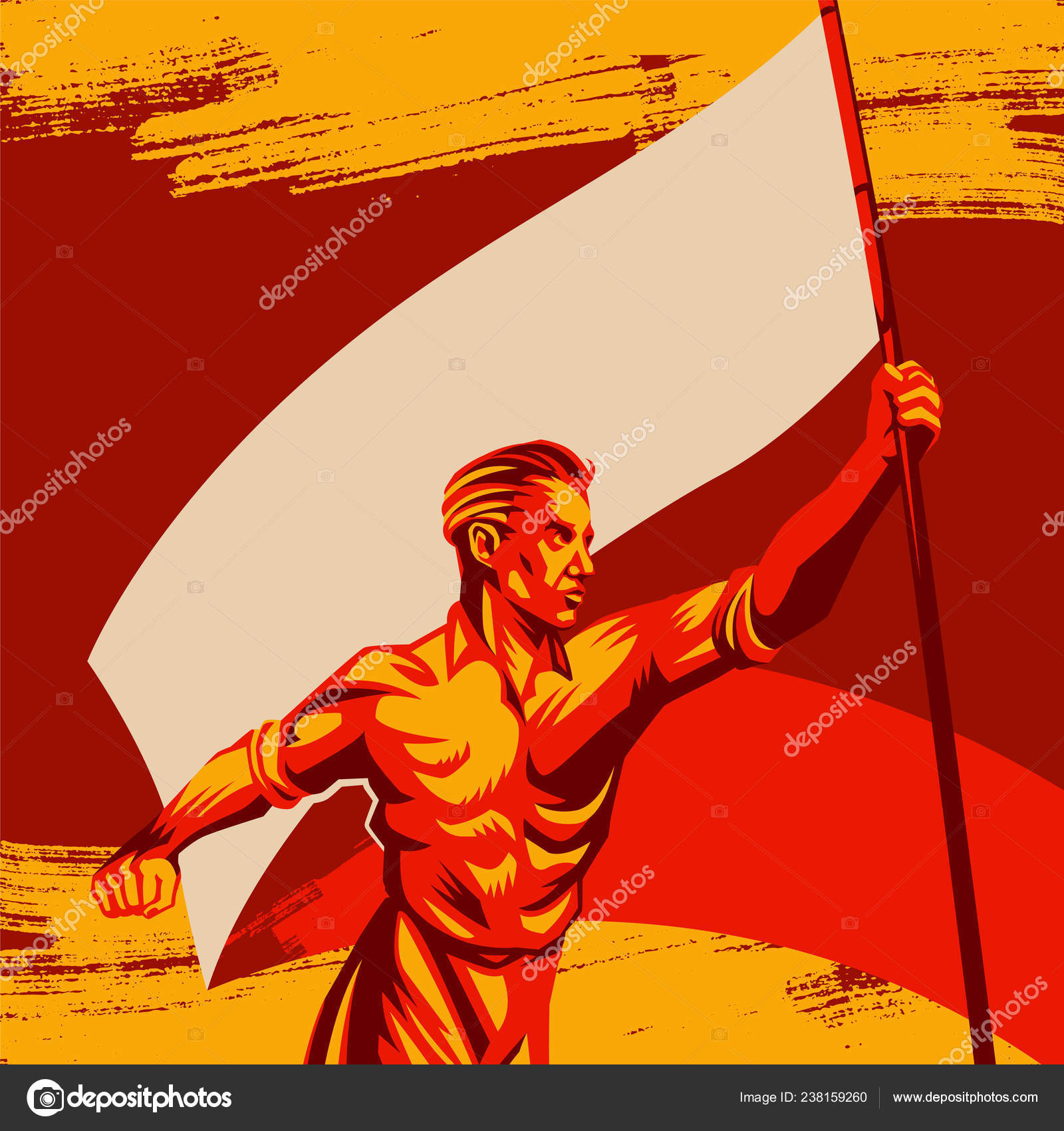 Vintage Propaganda Poster Specific Communist Style Stock Vector Image
