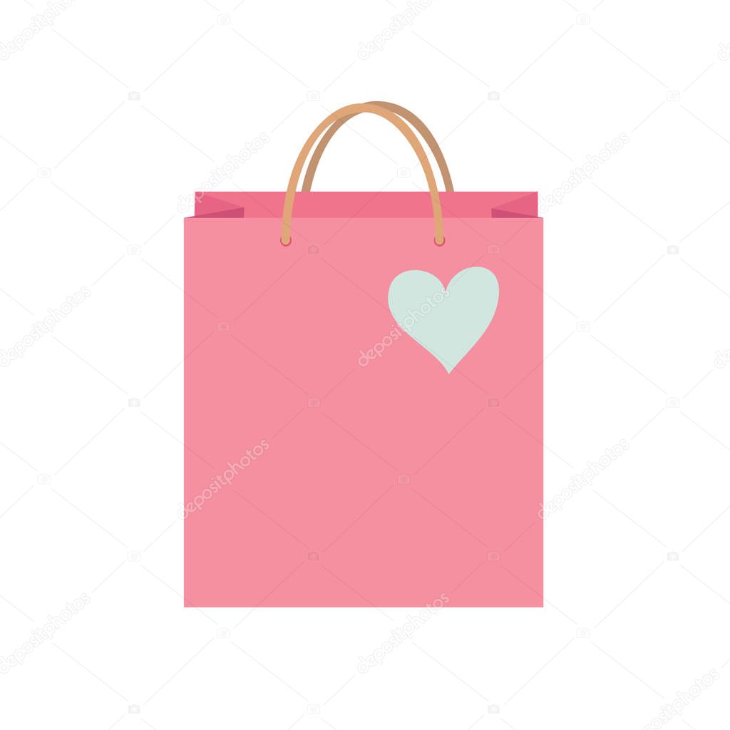 Un vector de bolsa rosa con corazón azul en el interior, concepto de ...