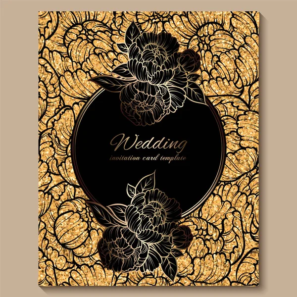 Golden wedding card Stock Photos, Royalty Free Golden wedding card ...