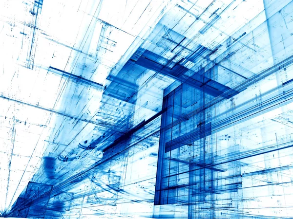 White and blue technology background with perspective - digitall Stock ...