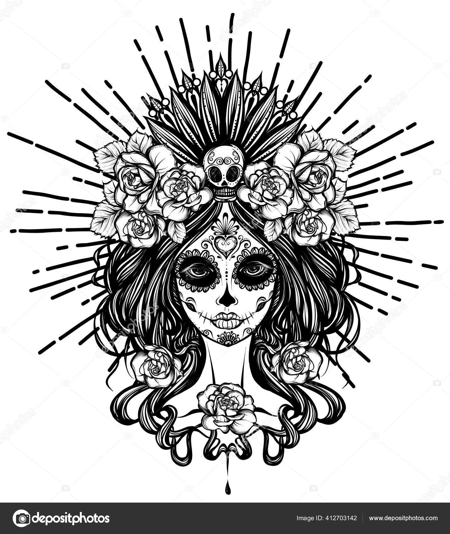 Day Of The Dead Girl Outline