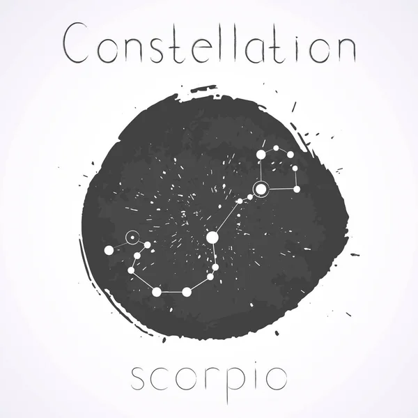 Scorpio constellation hand draw illustration. Scorpion stellar map on ...