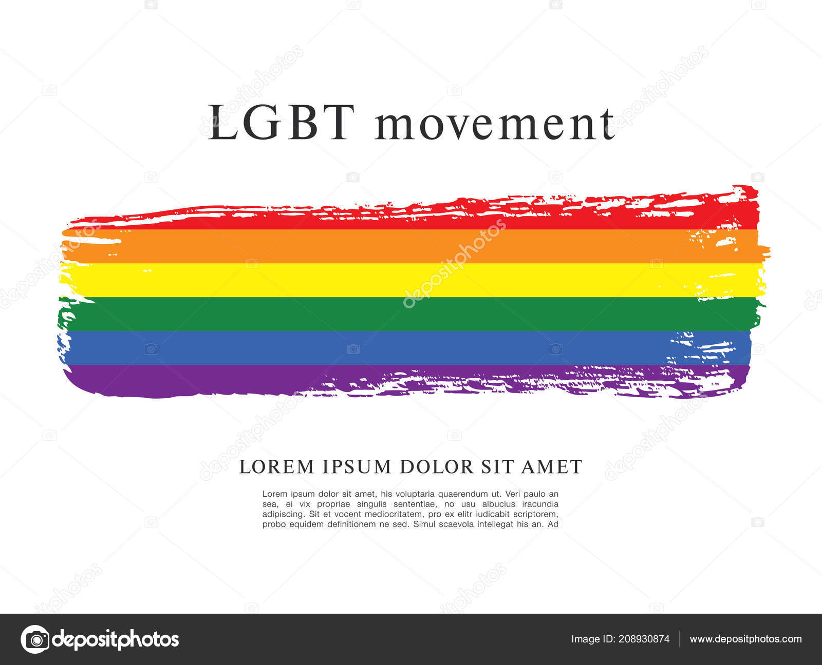 Rainbow Flag Lgbt Movement Vector Illustration Brush Stroke Background ...
